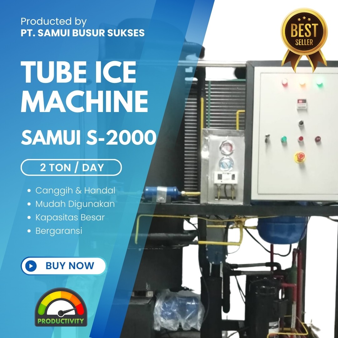 Mesin Es Kristal SAMUI S2000, Kapasitas 2 Ton | Mesin Es Tube Kristal ...